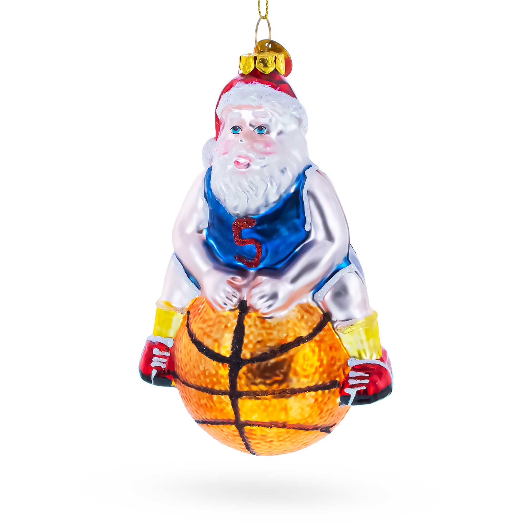 Buy Santa Basketball Player Glass Christmas Ornament – BestPysanky