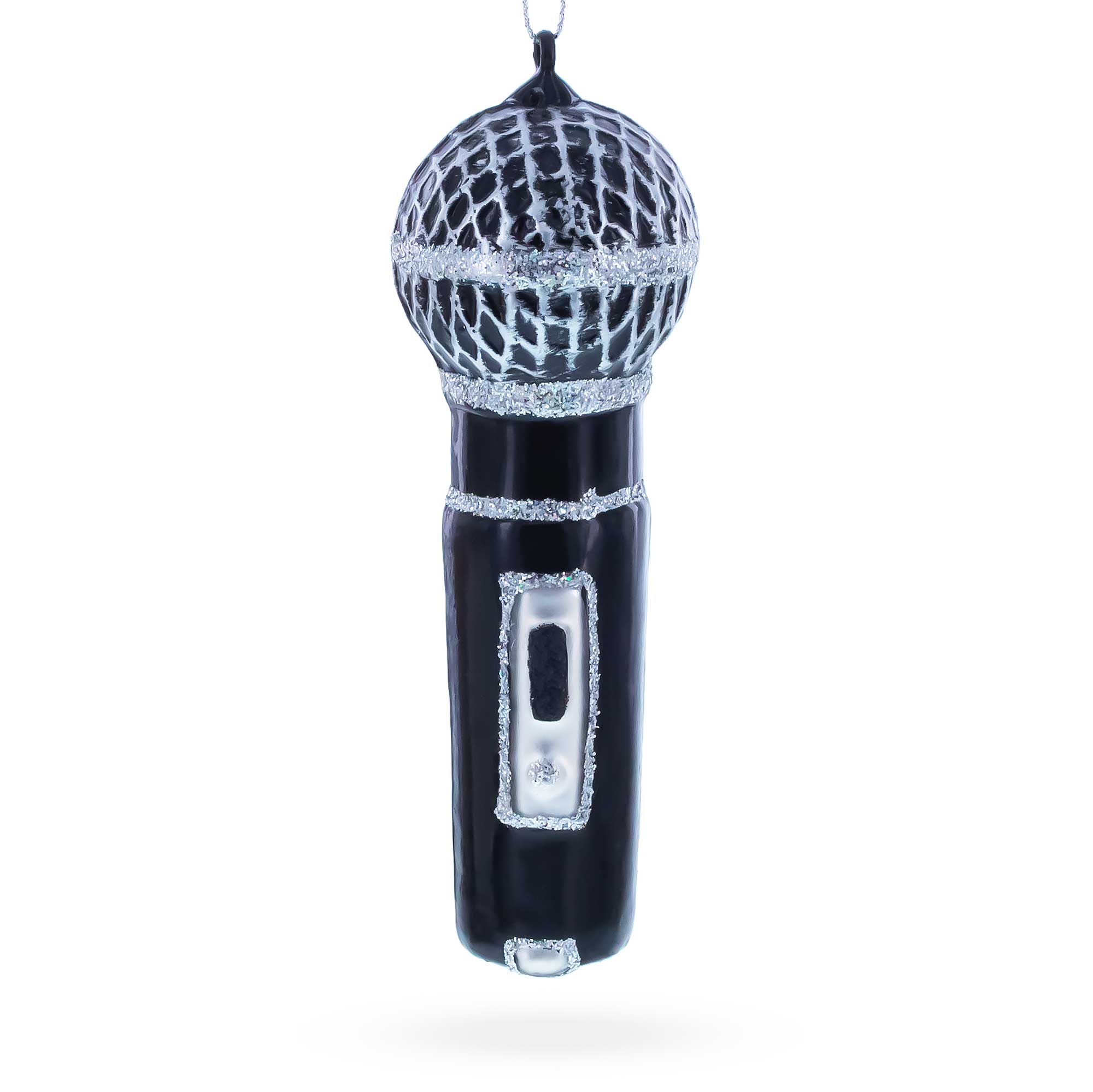 Buy Black Microphone Glass Christmas Ornament – BestPysanky