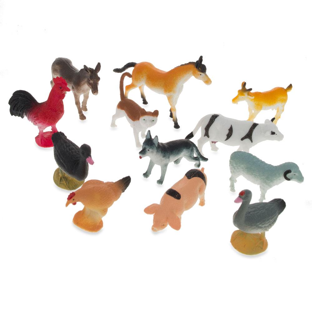 Buy Set of 12 Miniature Resin Farm Animal Figurines 2 Inches – BestPysanky