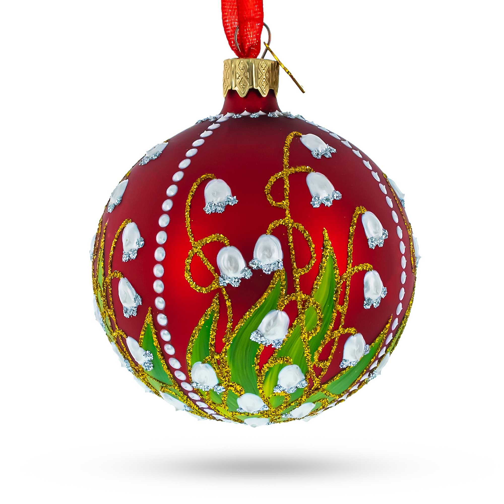 Buy 1898 Lilies of the Valley Royal Glass Ball Christmas Ornament 3.25 ...