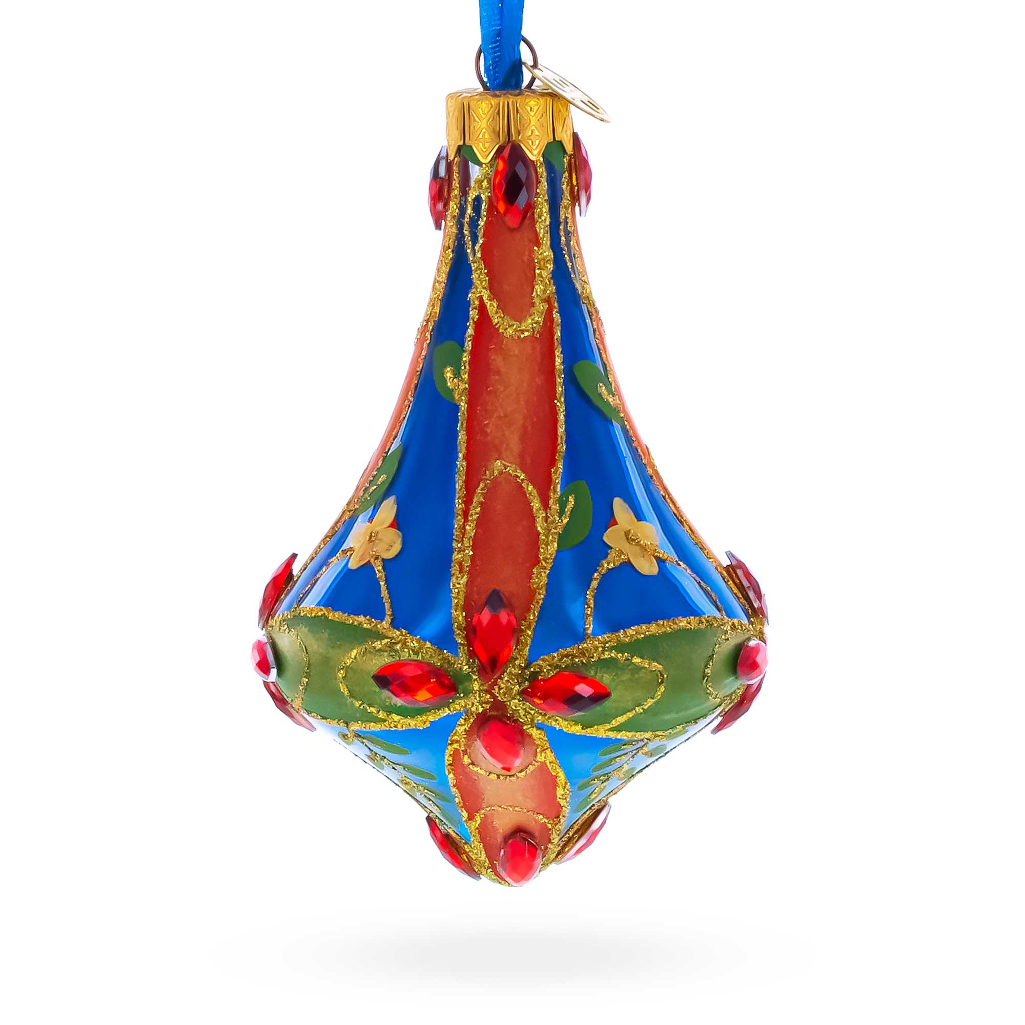Buy Kaleidoscope Bell Shape Finial Glass Christmas Ornament – BestPysanky