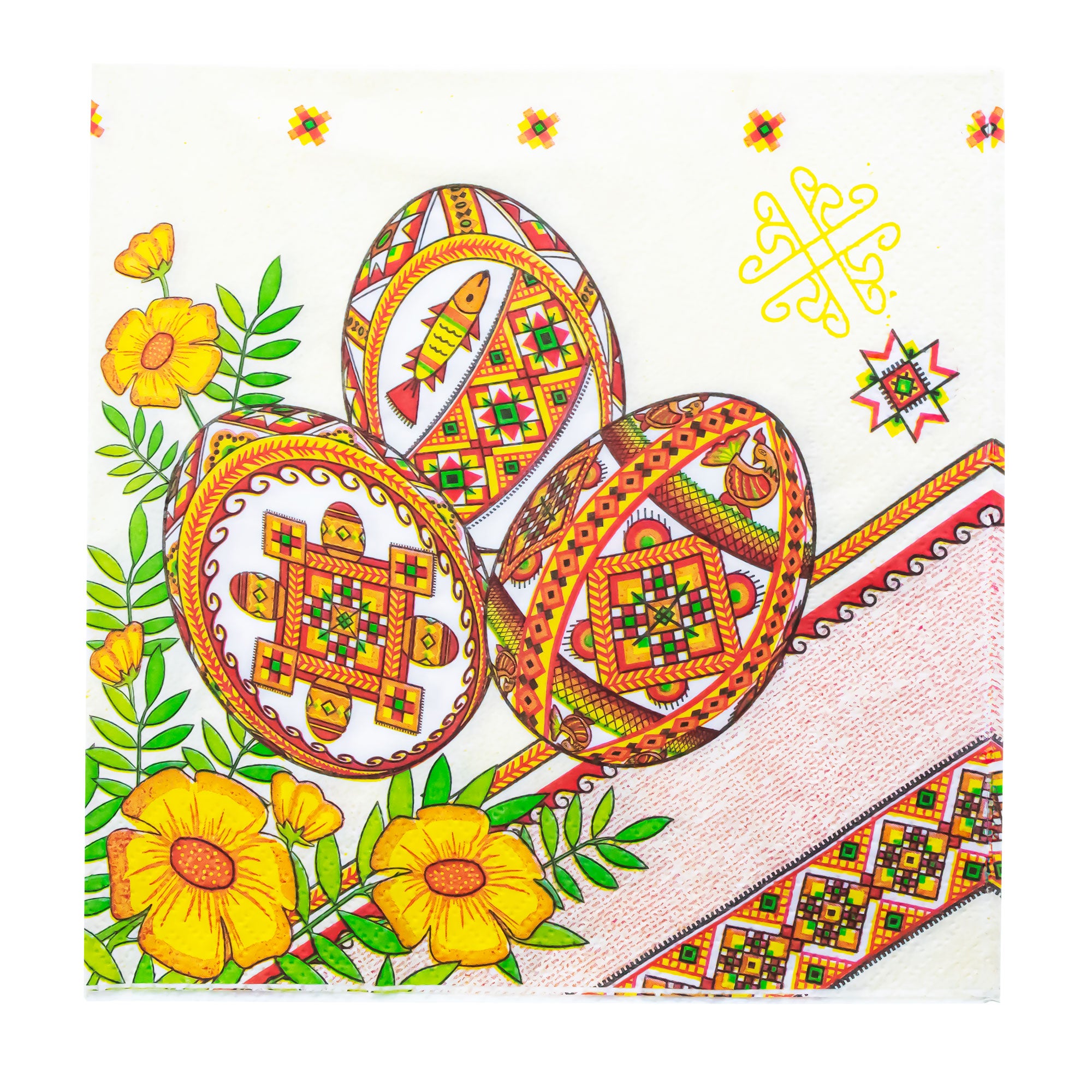 Buy 20 Pack of Ukrainian Paper Napkins 3-ply Easter Eggs Pysanky ...
